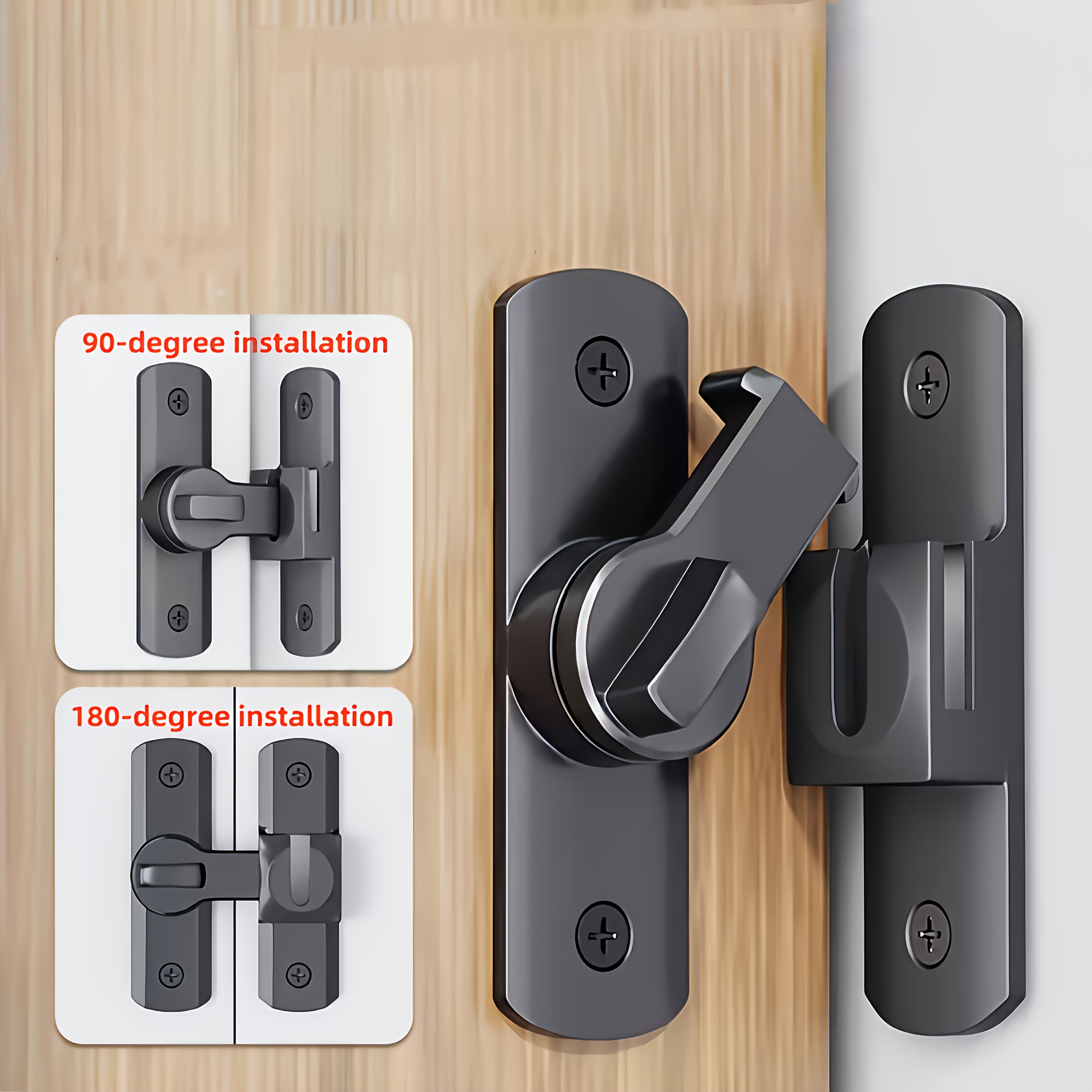 Heavy-Duty Anti-Theft Door Lock with 90°/180° Adjustable Sliding Pin ...