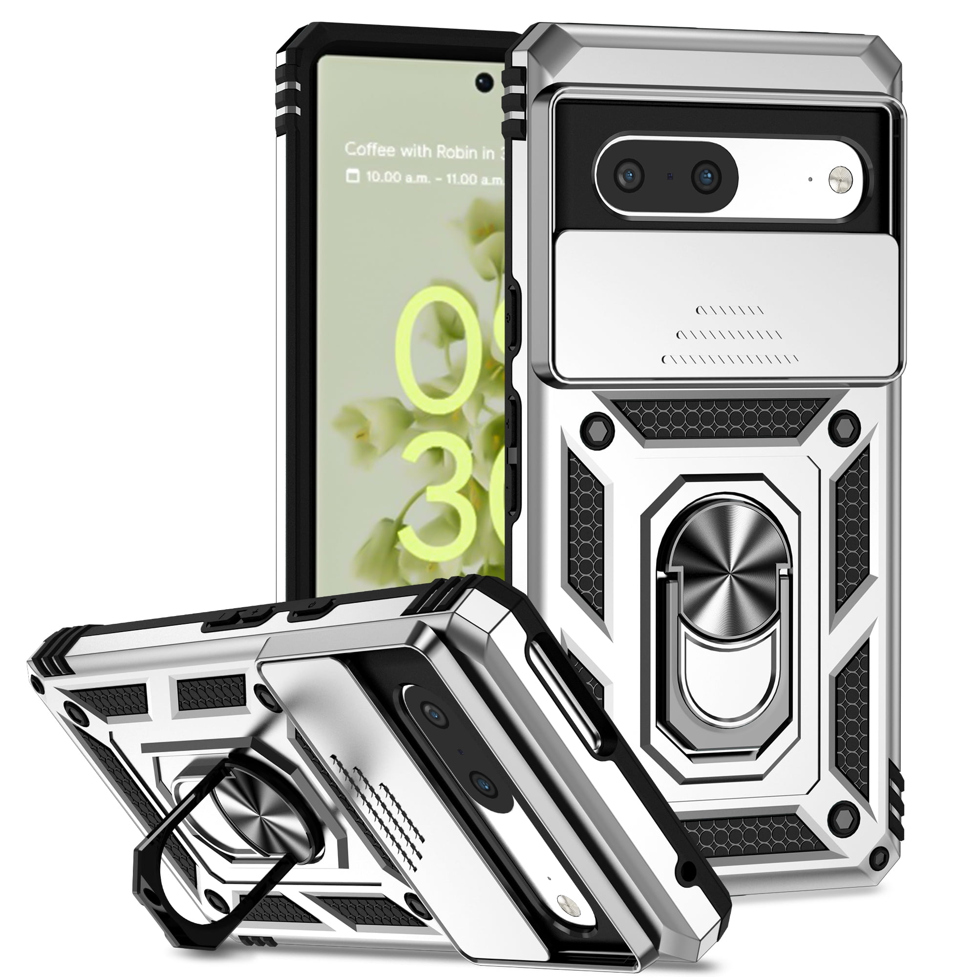 Heavy Duty Armor Case for Google Pixel 7, Rugged PC Soft TPU Military ...