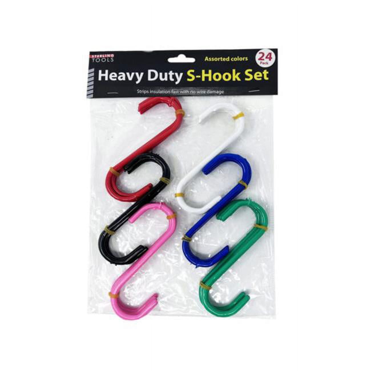 Heavy Duty Assorted Color S-Hook Set, Pack of 24 - Case of 4 - Walmart.com