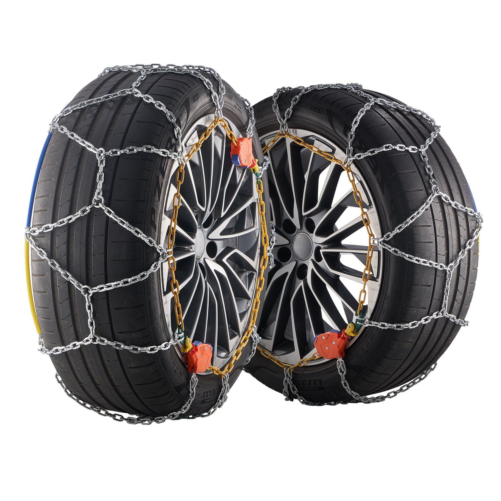 Auto-Tightening Snow Chains Diamond Mesh - Heavy Duty Anti-Slip ...