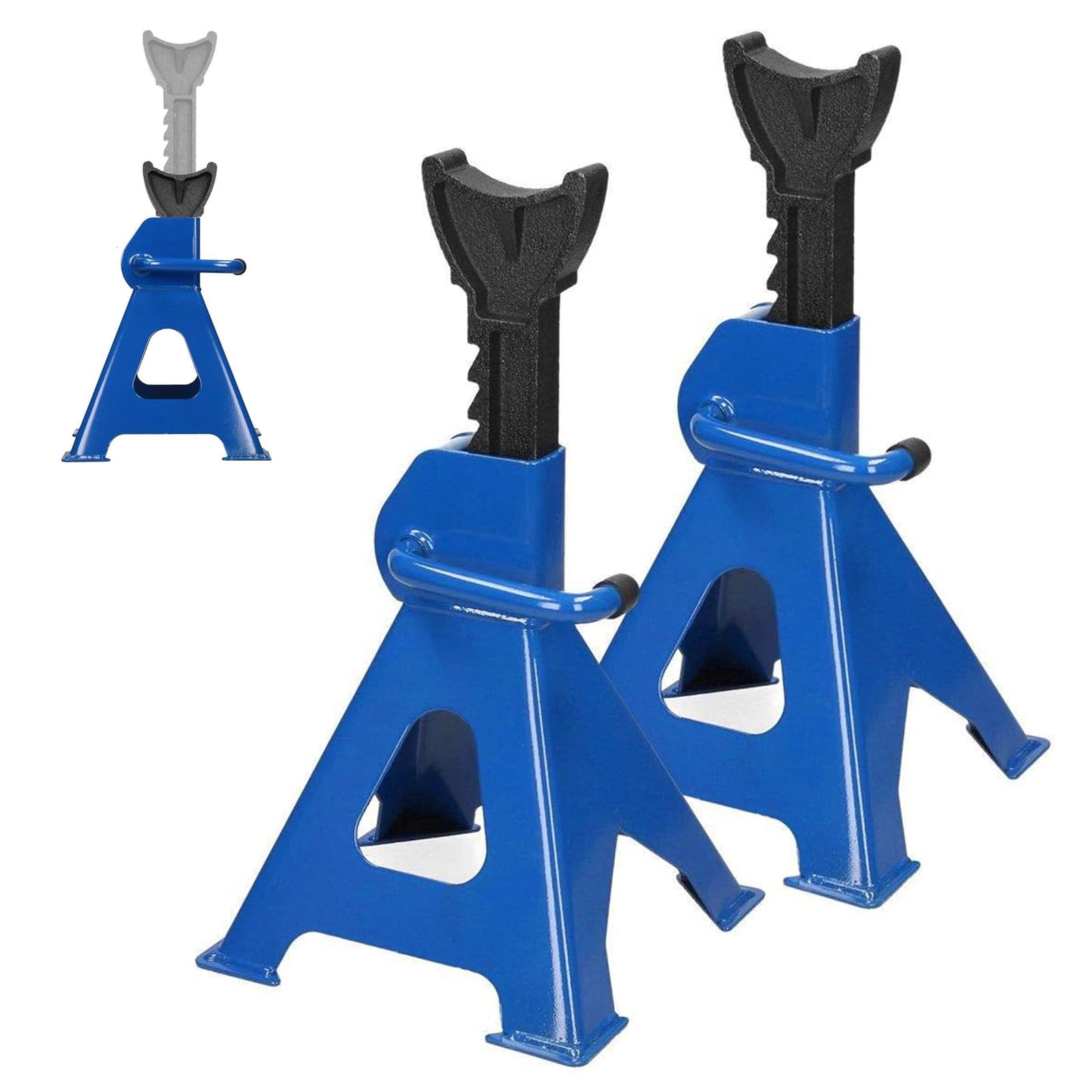 Heavy Duty Axle Stands Pack of 2, Blue, 9-Stage Height Adjustment 290mm ...