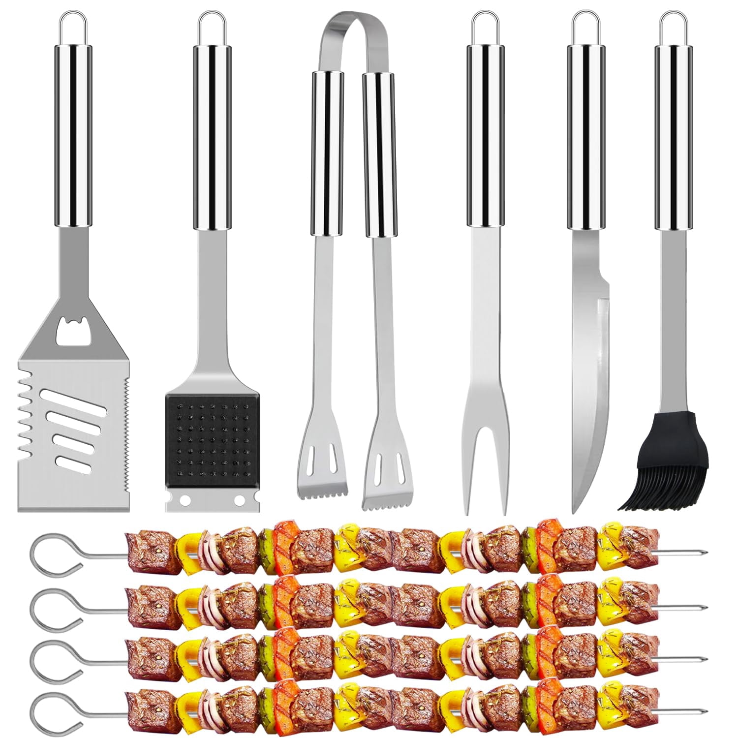 Heavy Duty BBQ Grill Accessories Kit Gifts for Dad,20PCS Stainless ...