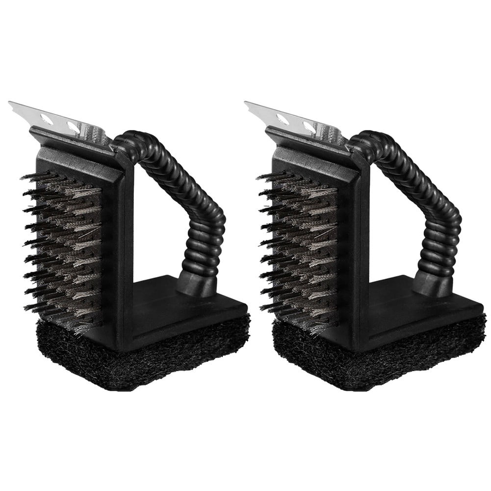 Heavy-Duty BBQ Grill Cleaning Brush with Ergonomic Handle & Brass ...