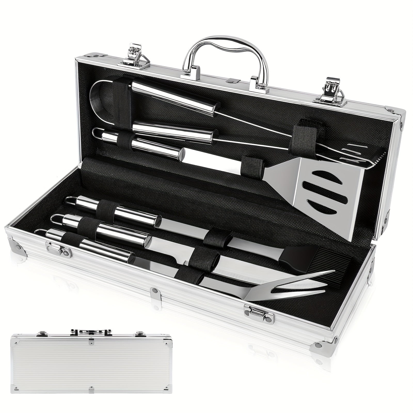 Heavy Duty BBQ Grill Gear Set - 26 Stainless Steel Accessories ...