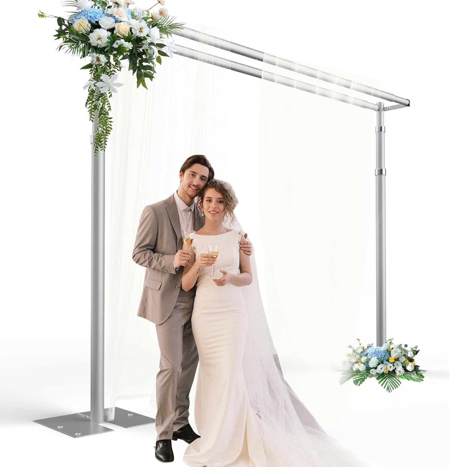 Heavy Duty Backdrop Stand 8.6x10ft, Double Crossbar Pipe and Drape ...