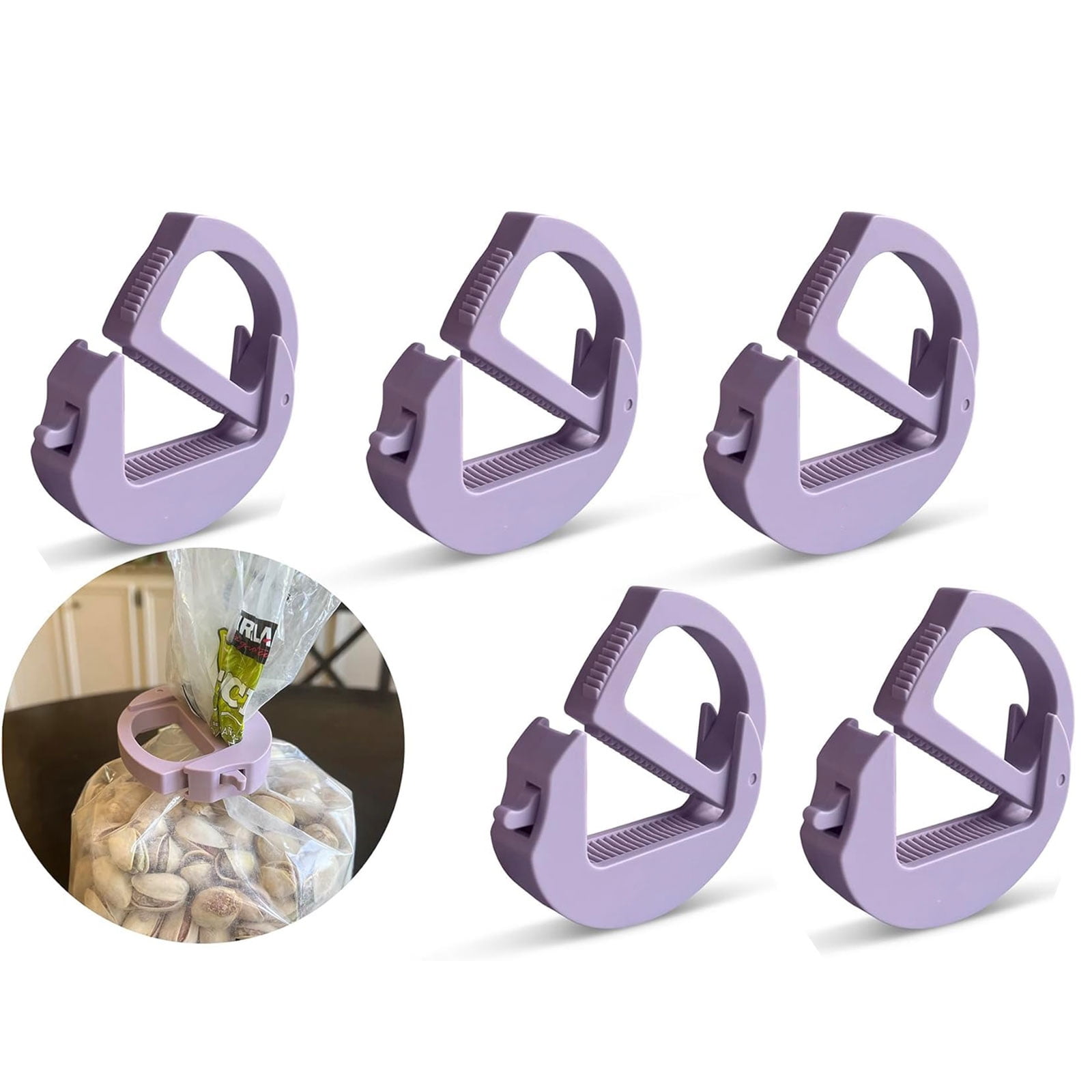 Heavy Duty Bag Clips for Food, 5 Pack Reusable Sealing Clips with Grip ...