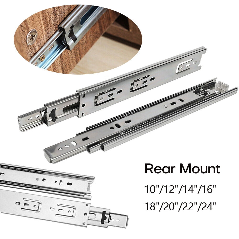 Heavy Duty Ball Bearing Drawer Slides Full Extension 10"-24" 100lb ...