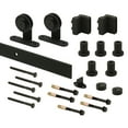 Heavy Duty Barn Door Track Kit, Smooth Rolling, Top Mount, Matte Black ...