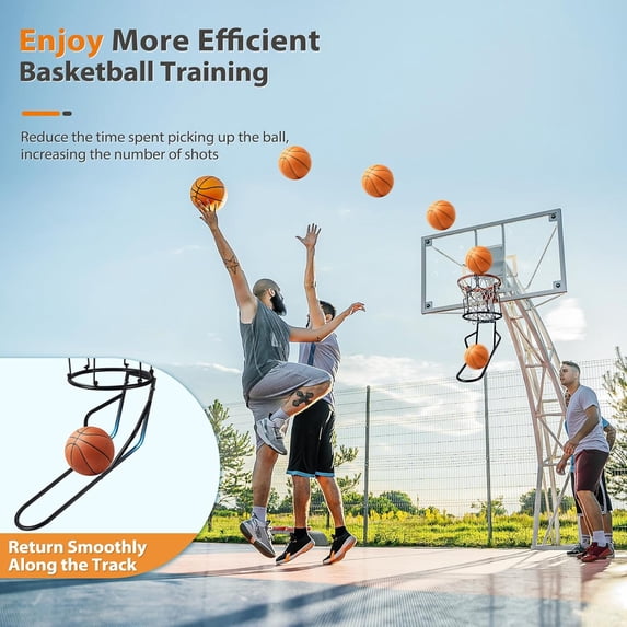 Heavy Duty Basketball Rebounder with 3 Stable Large Hooks for 18 ...