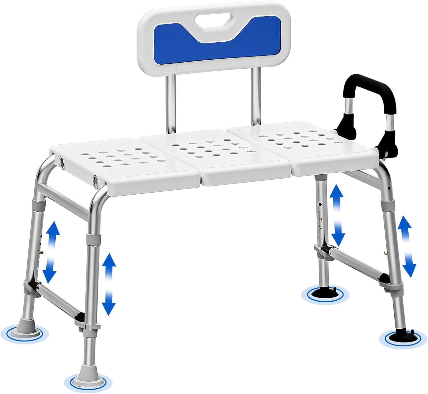 Heavy Duty Bath and Shower Bench with Adjustable Height and Reversible ...