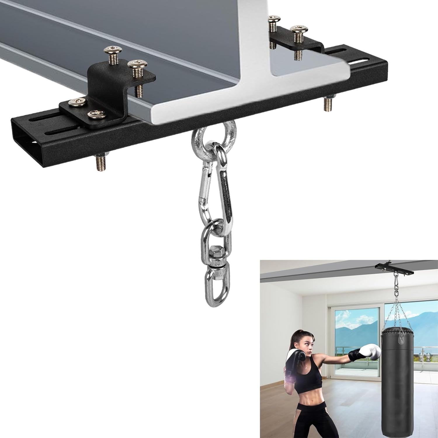 Heavy Duty Beam Clamp Hanger Mount, Punching Bag Hanger, Heavy Boxing ...