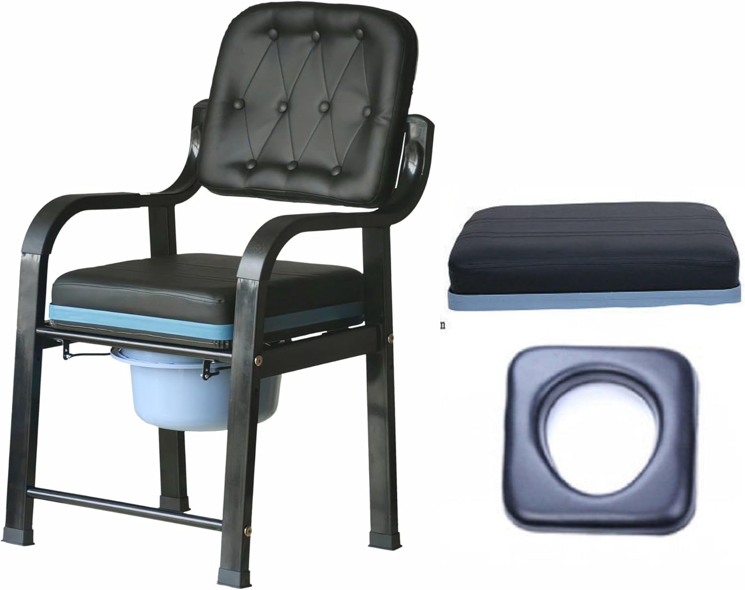 Heavy Duty Bedside Commode for Elderly Adults, Bedside Commode Chair ...