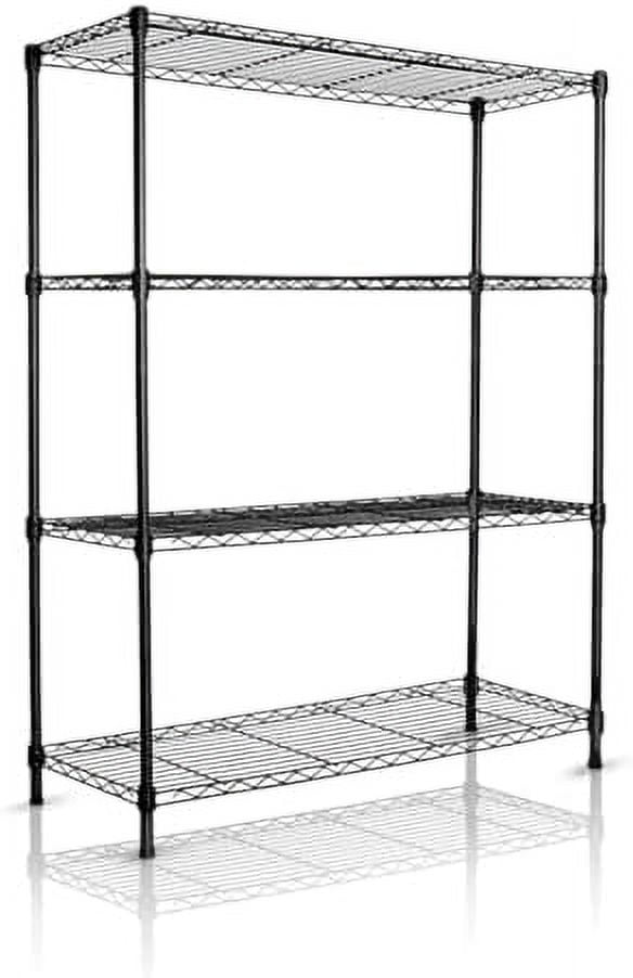 Heavy-Duty Black 4 Tiers Steel 36x14x54 Wire Shelving NSF Certified ...