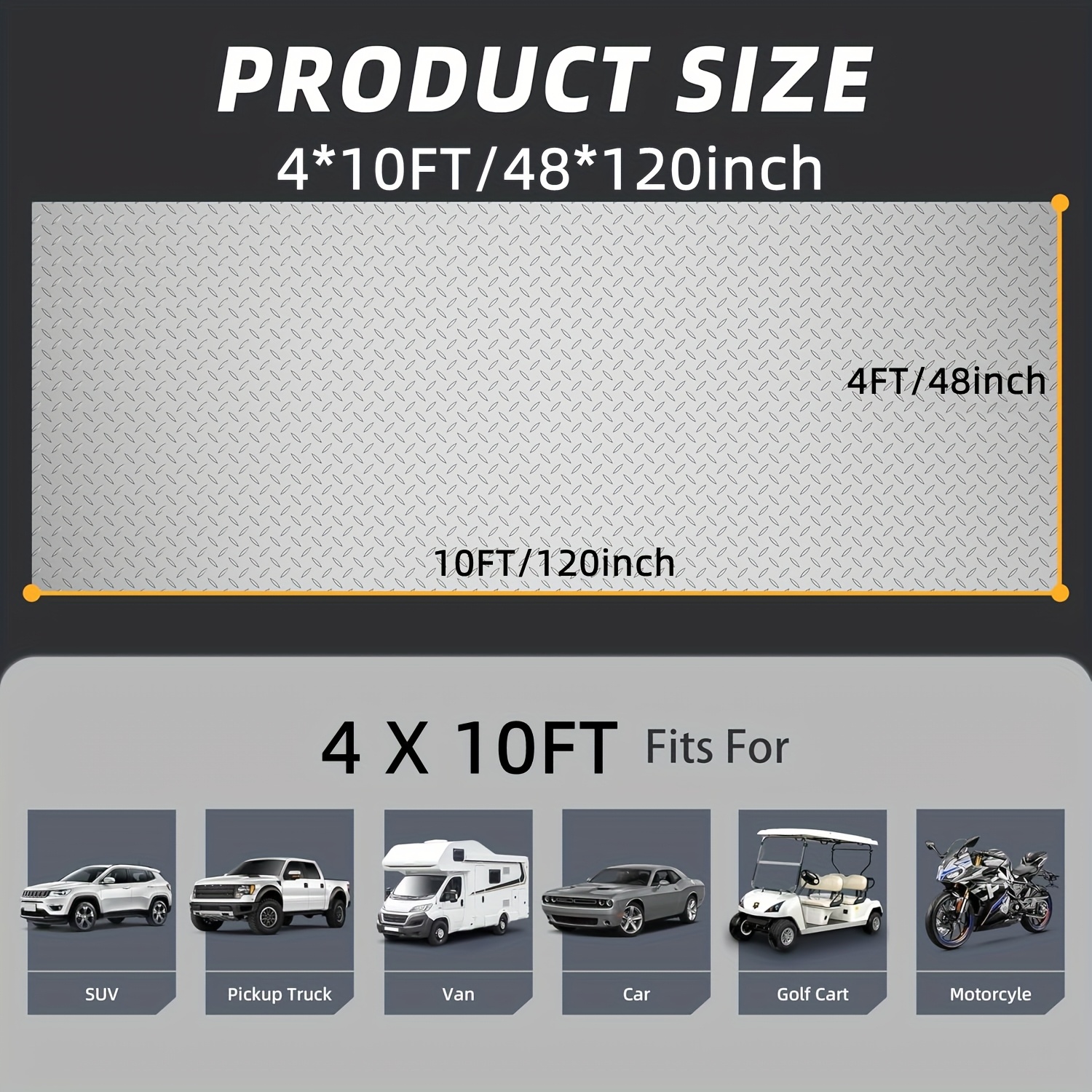 Heavy Duty Black 4 X 10Ft Premium Garage Floor Mat - Commercial Grade ...