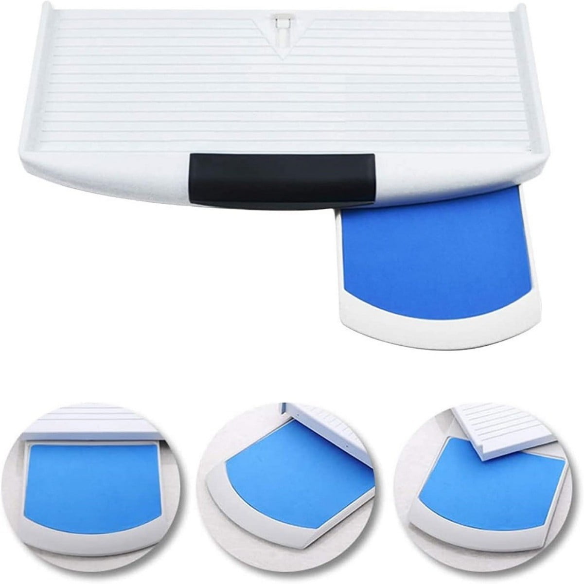 ‌Heavy Duty Black Keyboard Slide Out Tray - Hideable & Swivel Mouse Pad ...