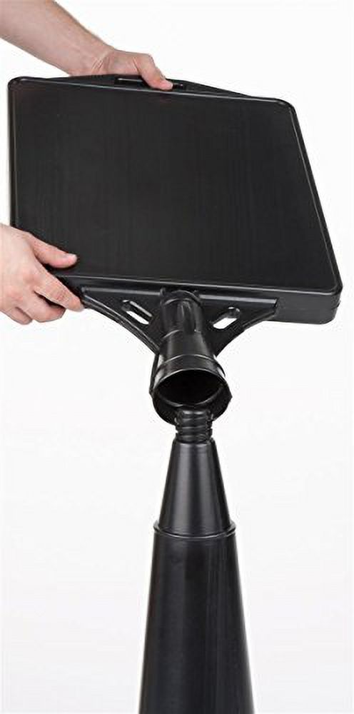 Heavy-Duty Black Plastic Outdoor Cone Sign Holds 13 x 15-Inch Signs, 14 ...