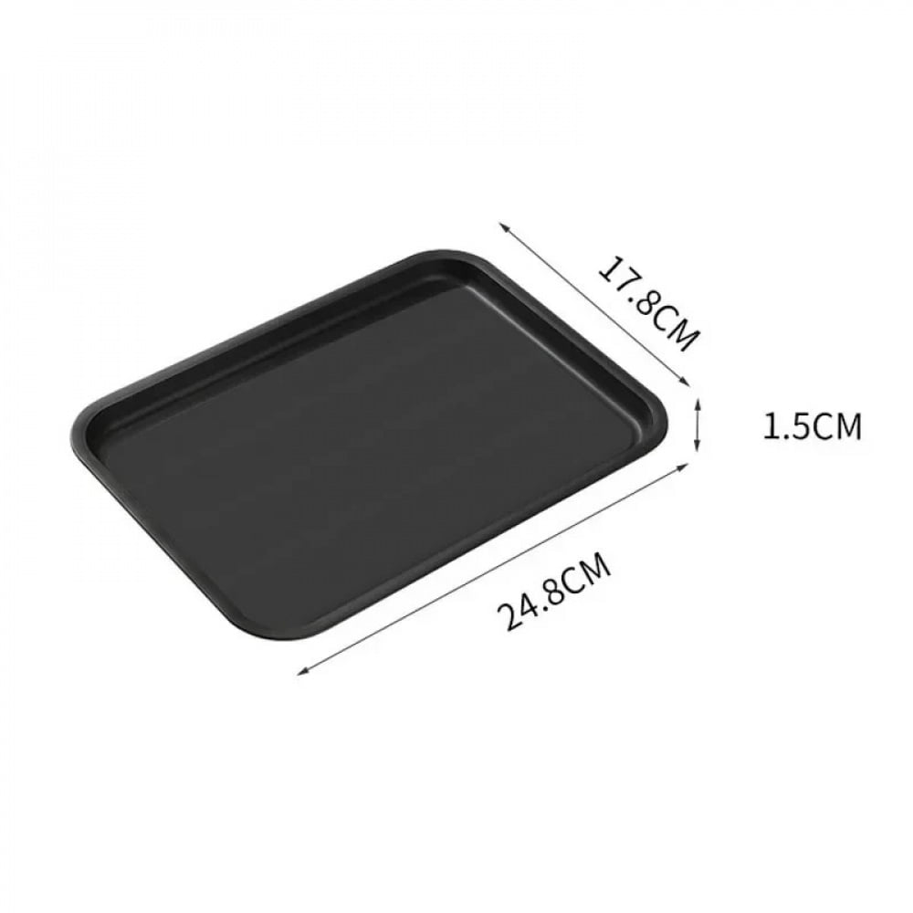 Heavy-Duty Black Rectangular Serving Tray - Non-Slip Surface ...
