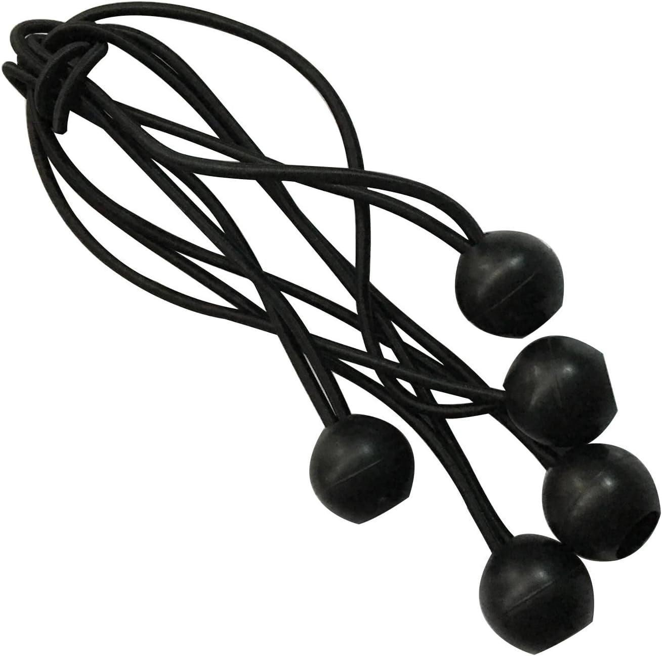 Heavy Duty Black UV Treated Stretch Tie Loops, Reusable 6 inch 12pack ...