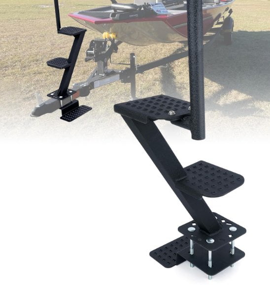 Heavy-Duty Boat Trailer Steps with Handle, Easy Installation,4-Step Non ...