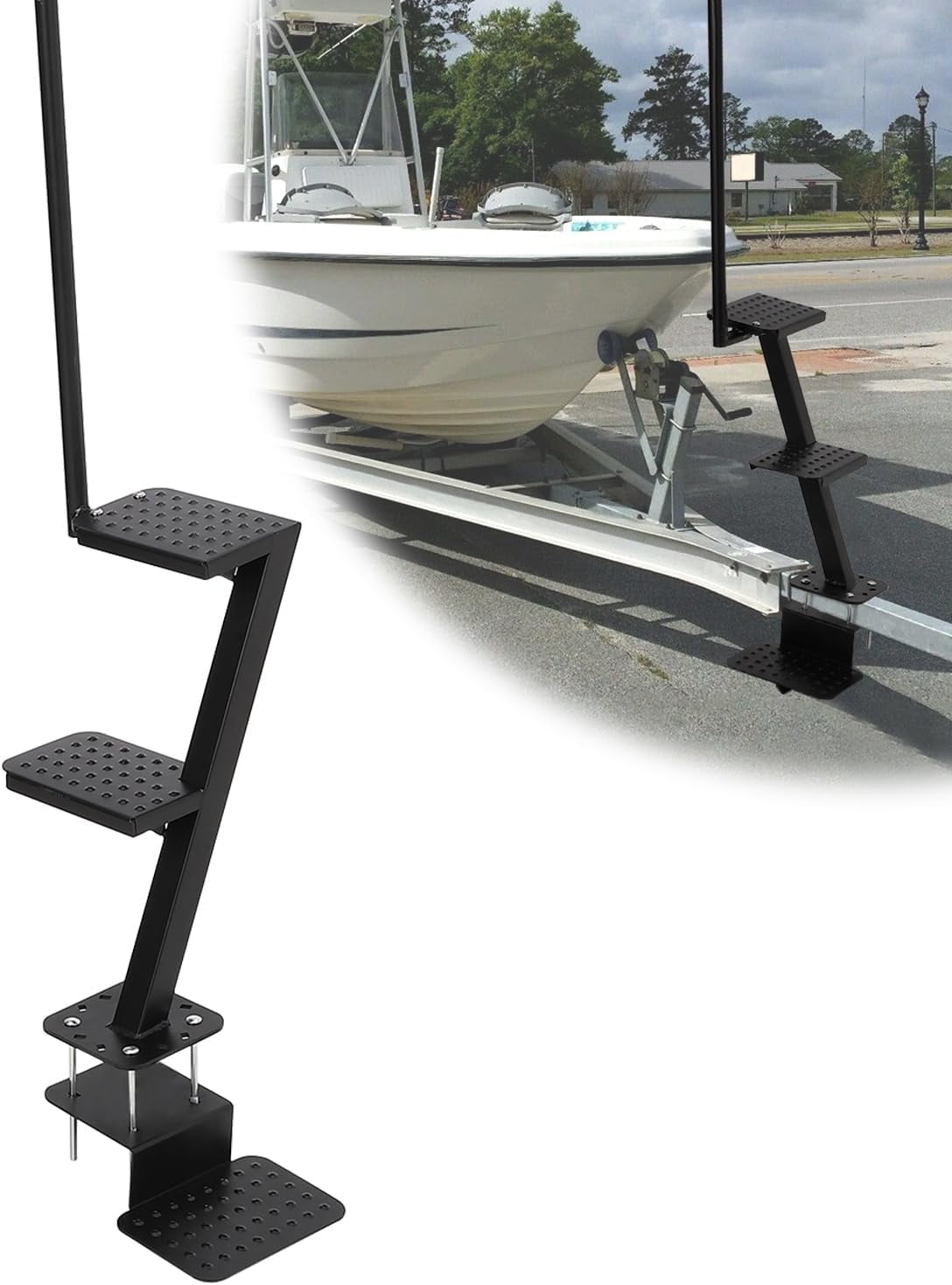 Heavy-Duty Boat Trailer Steps with Handle,Easy Installation,Non-Slip ...