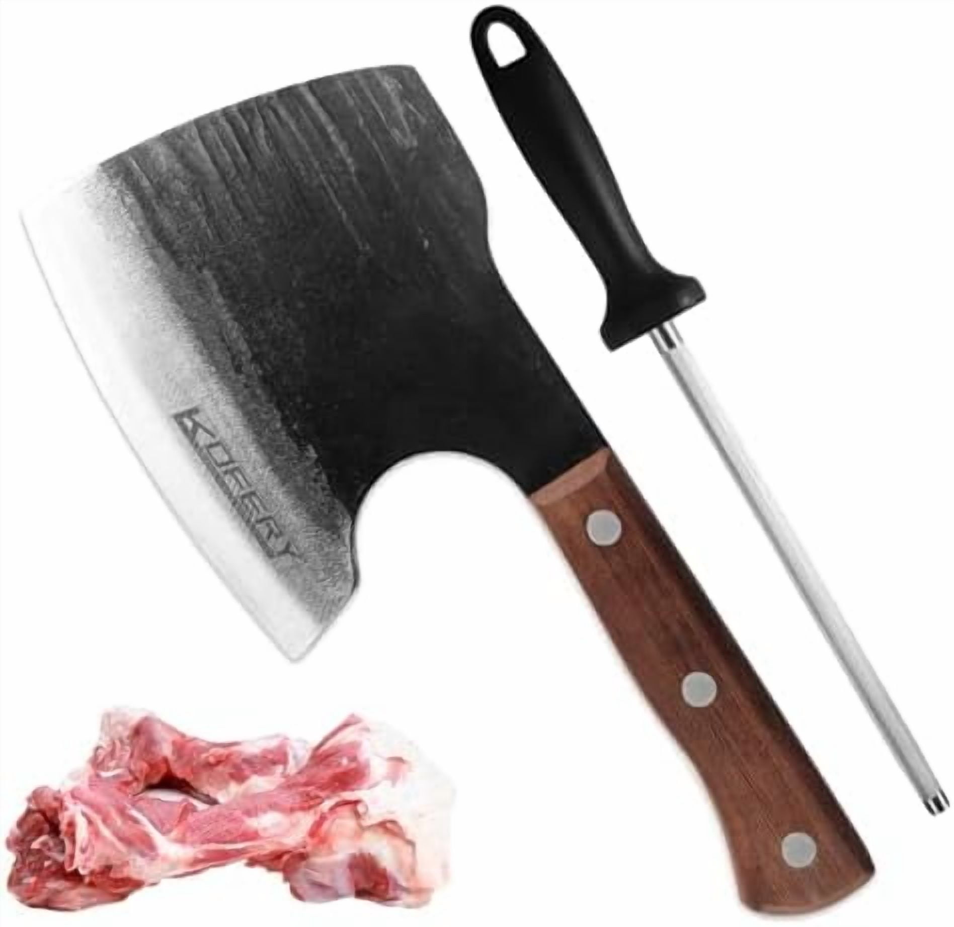 Heavy-Duty Bone Chopper Knife - Handmade 5mm Thick High Carbon Steel ...