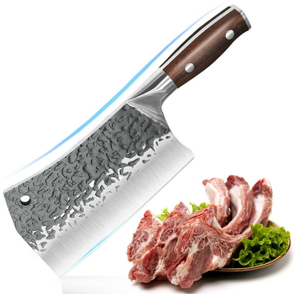 Heavy Duty Bone Cutting Knife Hand Forged Meat Cleaver Chopping Butcher ...