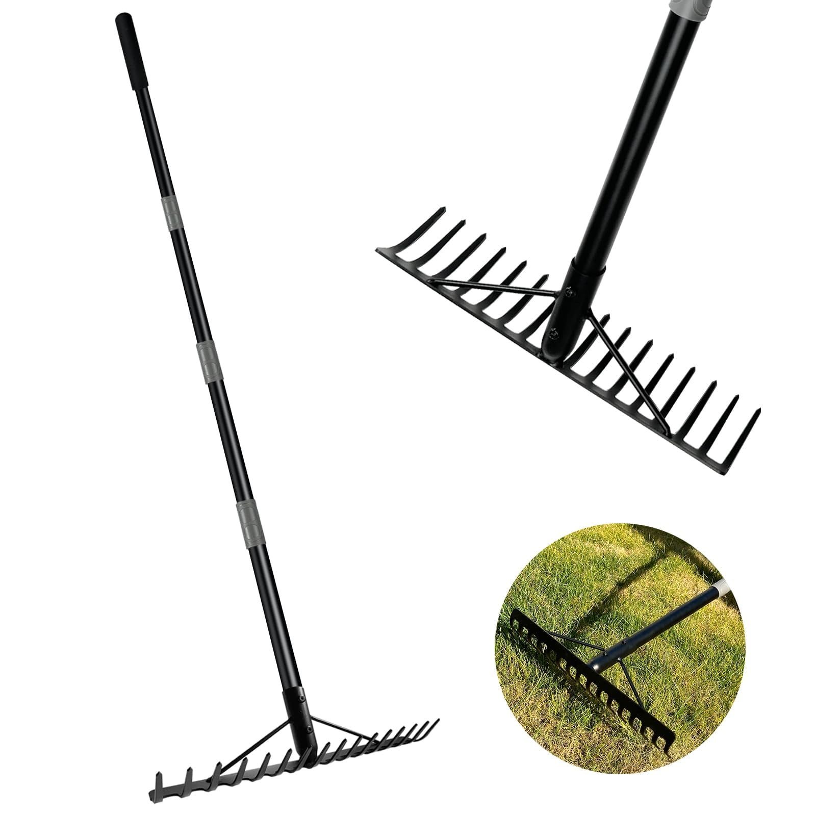 Heavy Duty Bow Rake with Stainless Steel Handle for Farming Land ...