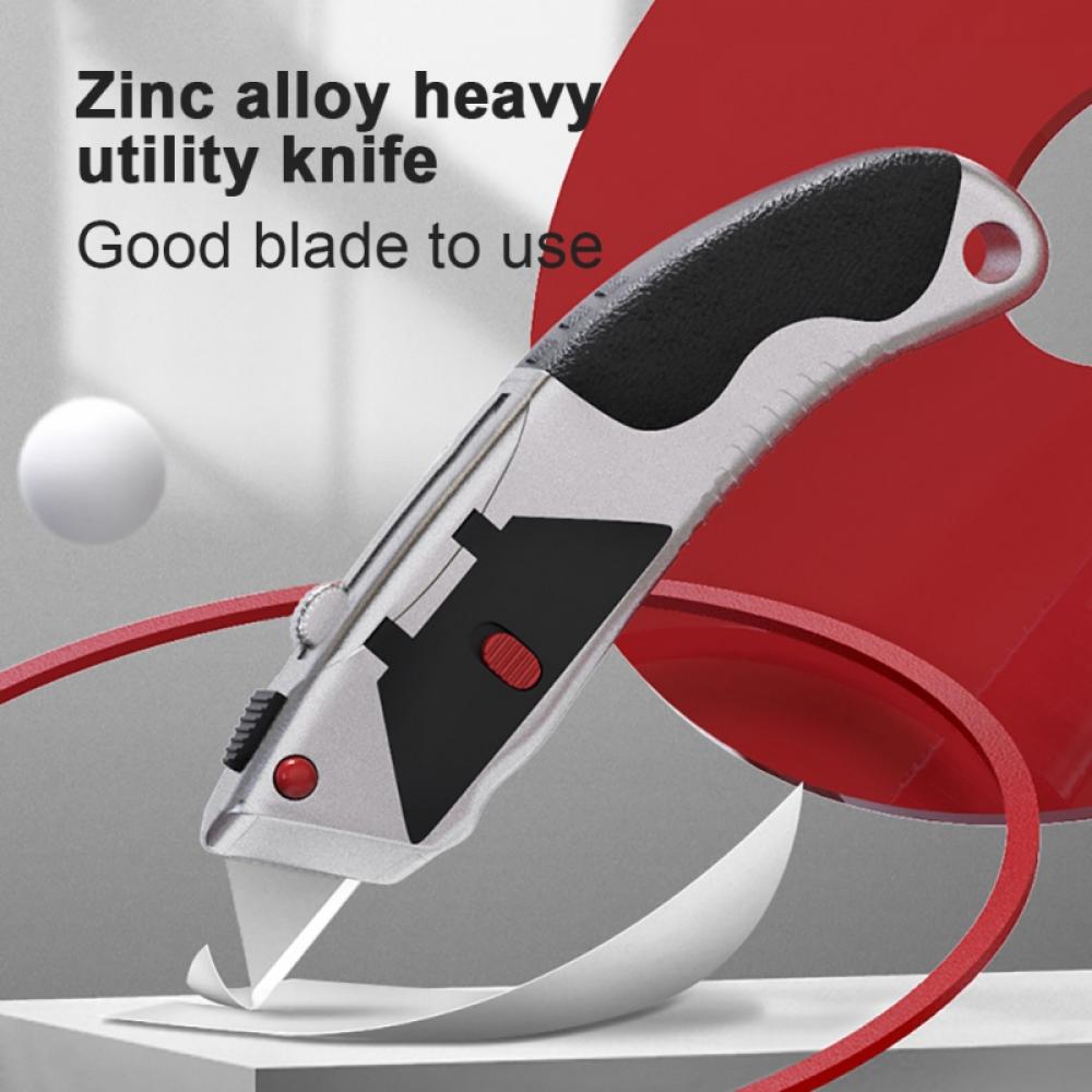 Heavy Duty Box Cutter Retractable Blade Metal Utility Knife Width 0.74 ...