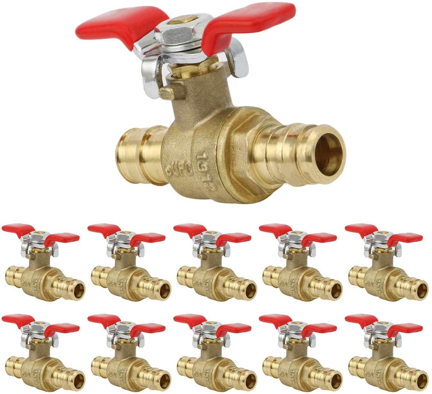 Heavy Duty Brass Full Port T-Handle PEX Ball Valve with 1/2 in ...