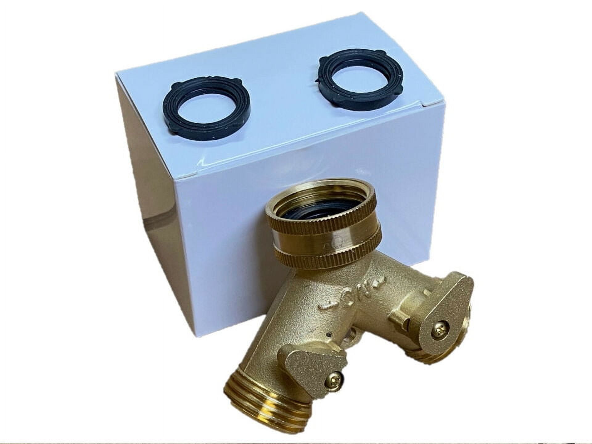 Heavy Duty Brass Garden Hose Connector Tap Splitter (2 Way) - Walmart.com
