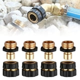 Heavy-Duty Brass Garden Hose Quick Connectors Set, 3/4 Inch GHT ...