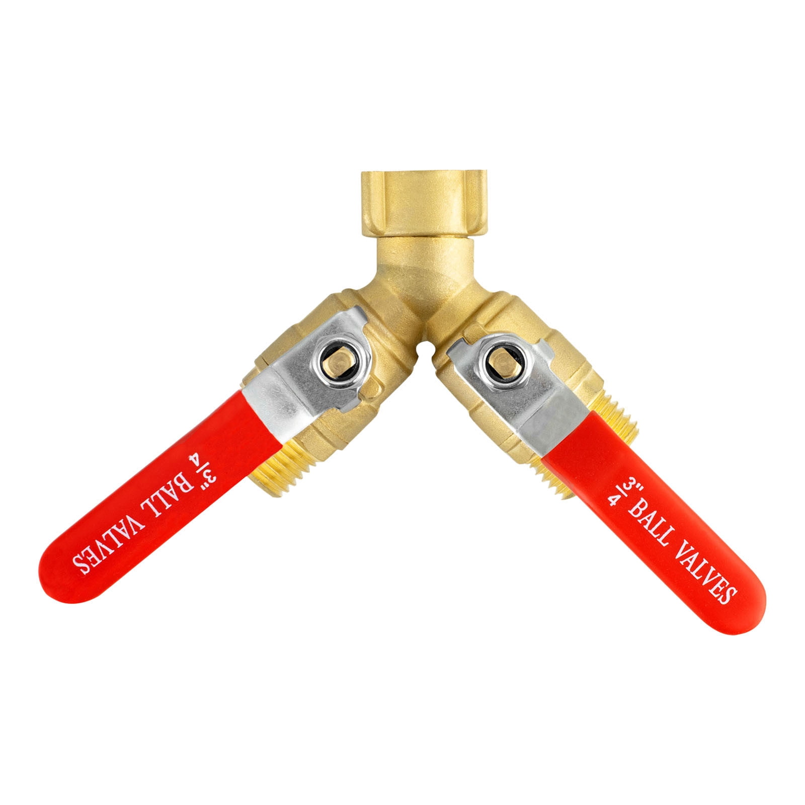 Heavy Duty Brass Garden Hose Splitter with 3/4 Inch GHT Thread Long ...