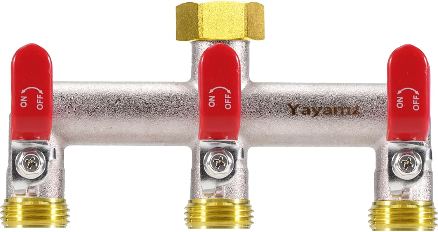 Heavy Duty Brass Nickel Plated 3 Way Garden Hose Splitter, Rust ...