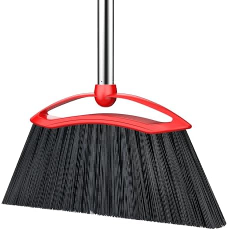 Heavy Duty Broom, 54-inch Adjustable Long Handle Angle Brooms Large ...