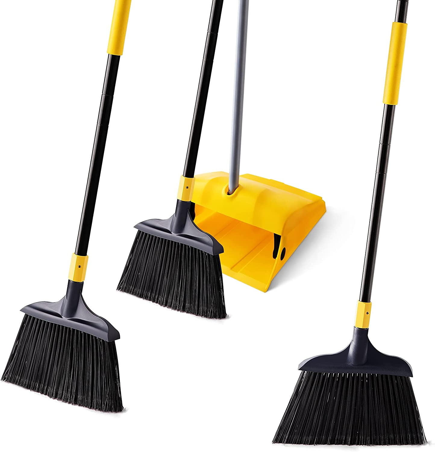 Heavy Duty Broom and Dustpan Set 3PCS Brooms Commercial Outdoor Indoor ...