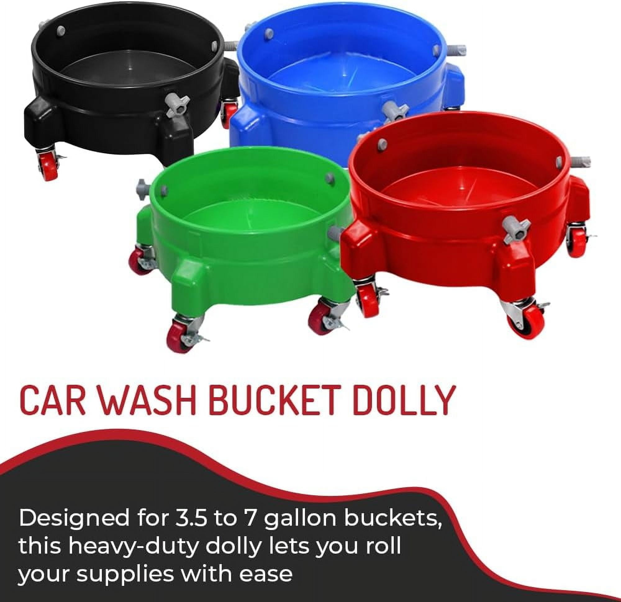 Heavy Duty Bucket Dolly with 360° Swivel Casters | Universal Fit for 3. ...