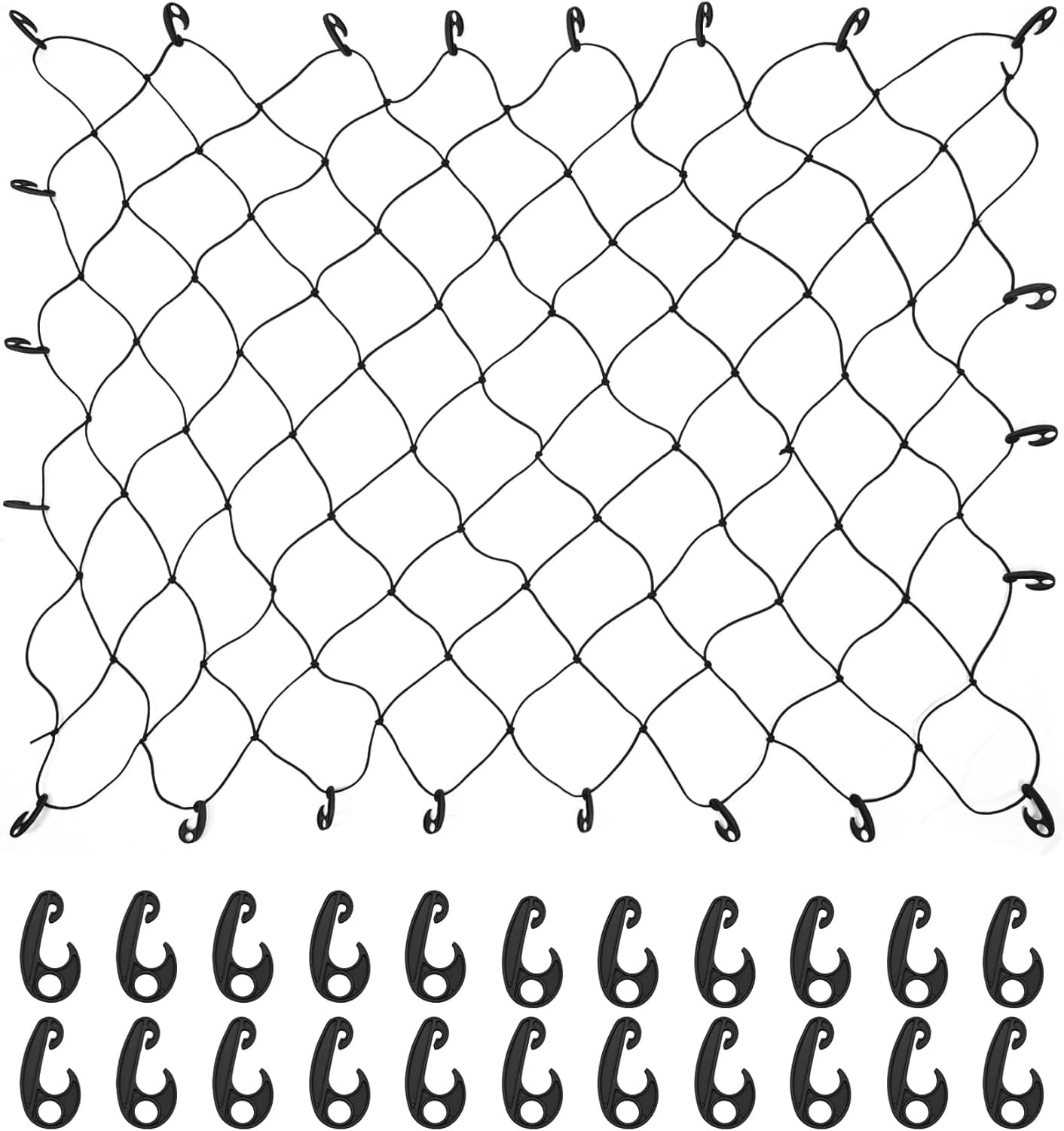 Heavy Duty Bungee Cargo Net for Pickup Truck Bed, 6.5' x 5' Stretches ...