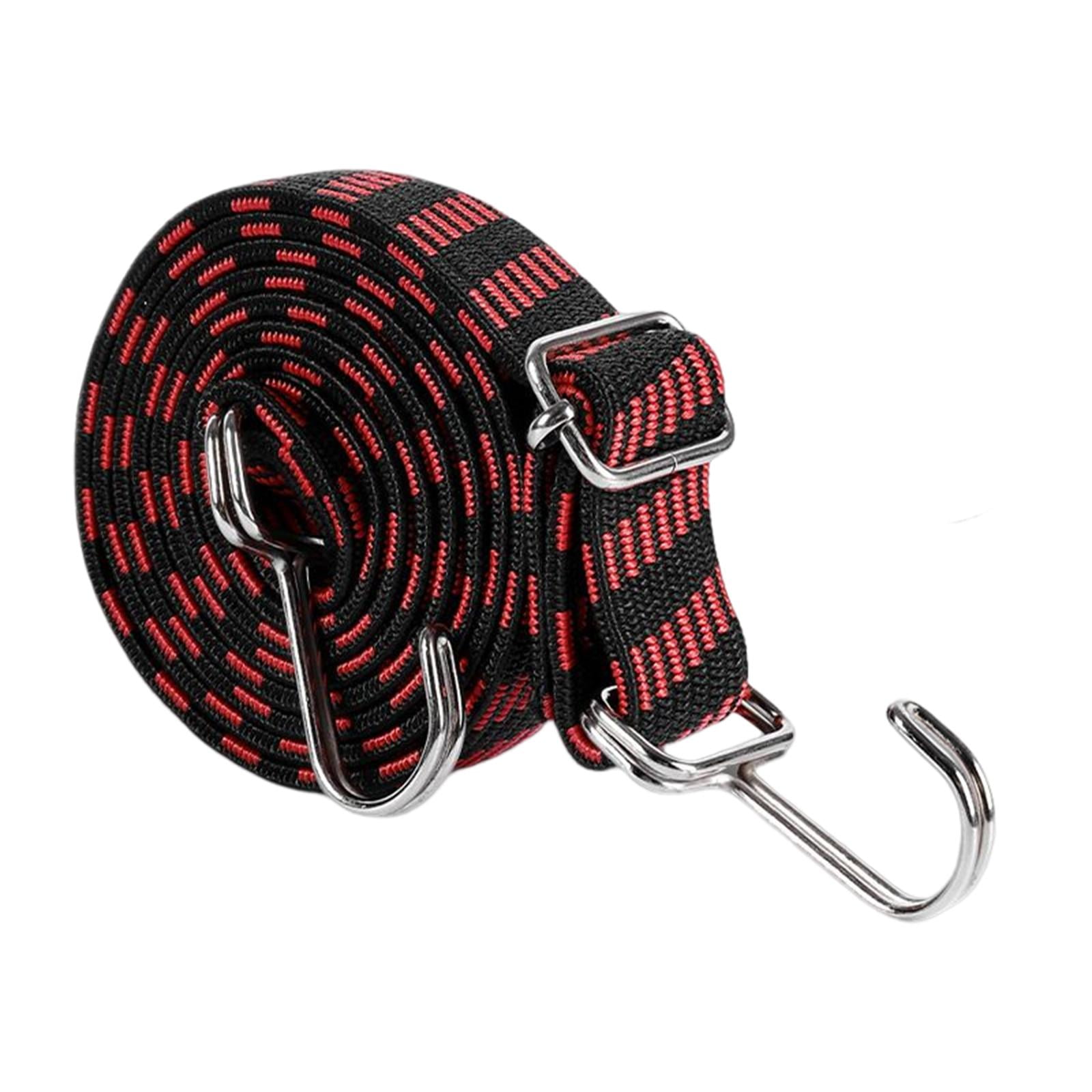 Heavy Duty Bungee Straps with Hooks, Adjustable Cords, Flat Rubber ...