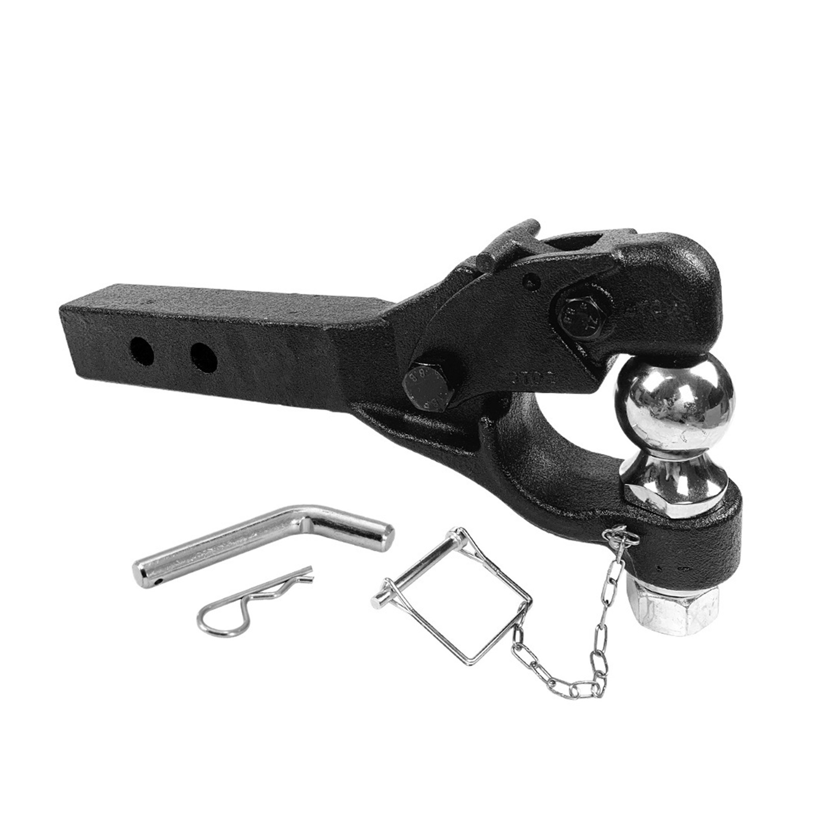 2 Inch Ball Long Shank, 2-Hole Combo Pintle Hook Receiver Arm Hitch ...