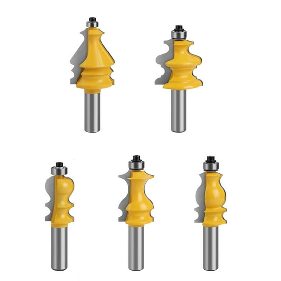 Heavy Duty CNC Router Bits 5 Packs 1/2" Shank CNC Bit End Mill CNC ...