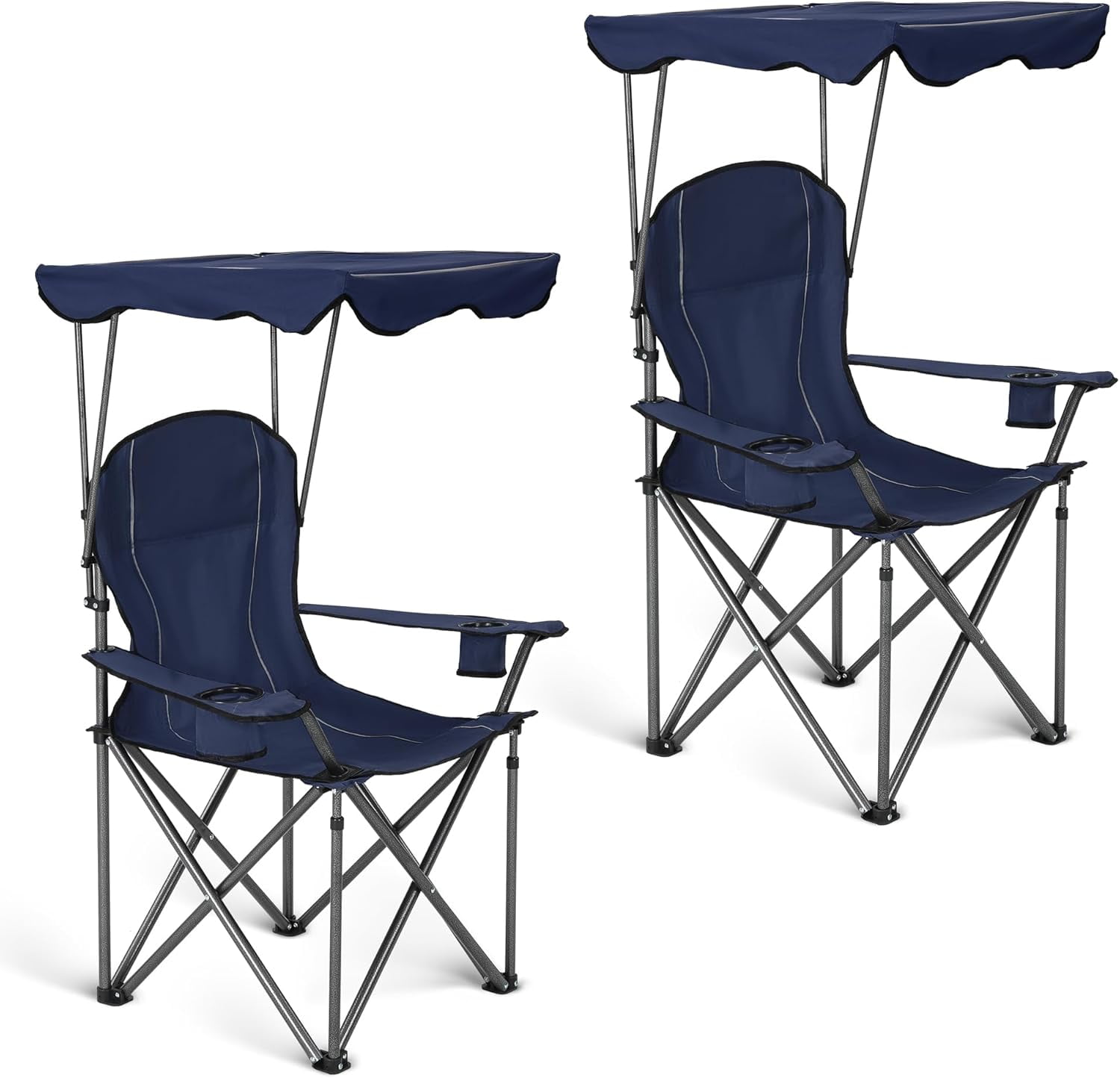 Heavy Duty Canopy Lounge Chair Sunshade Hiking Travel Chair, Foldable ...