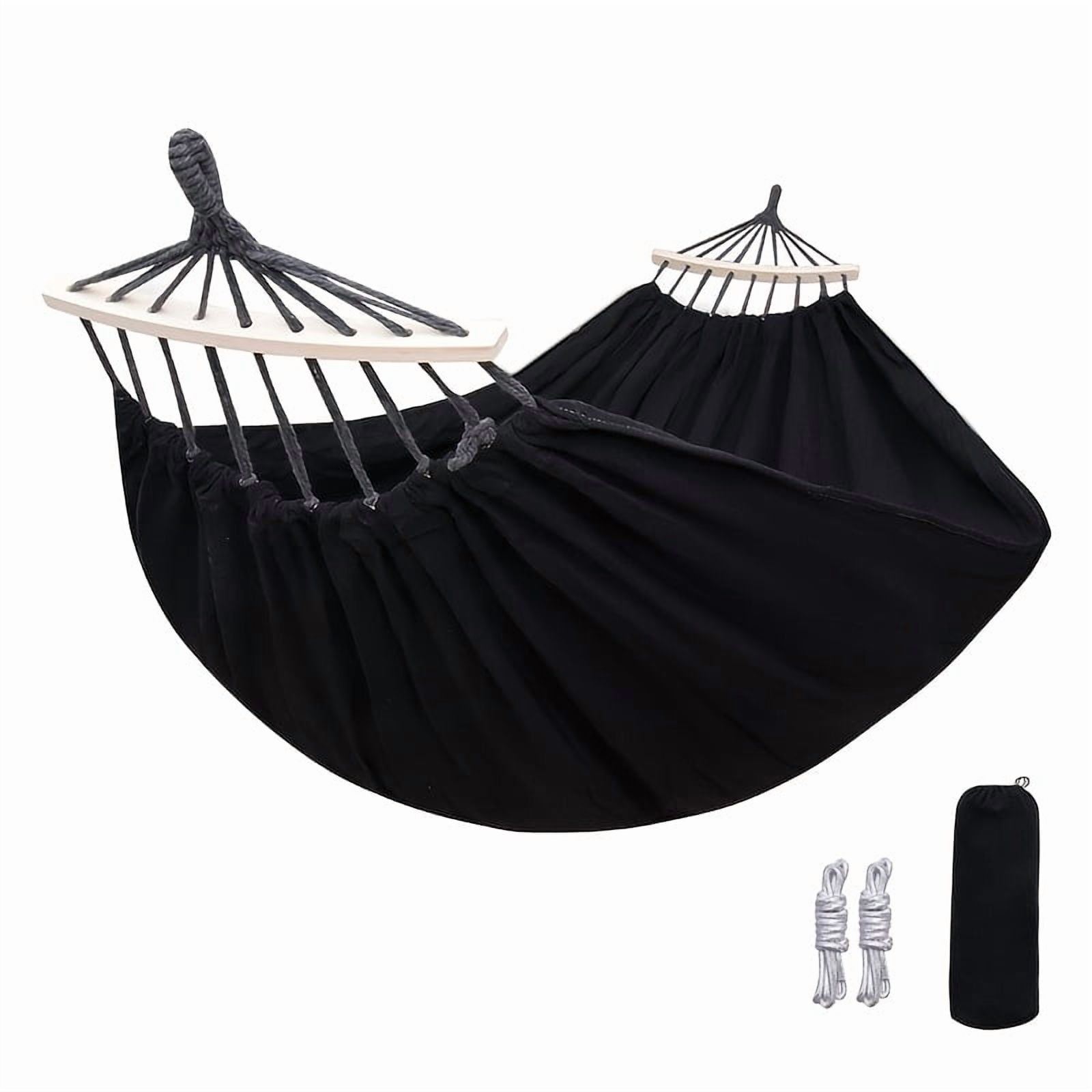 Heavy-Duty Canvas Hammock - Curved Sticks for Stability - Portable ...