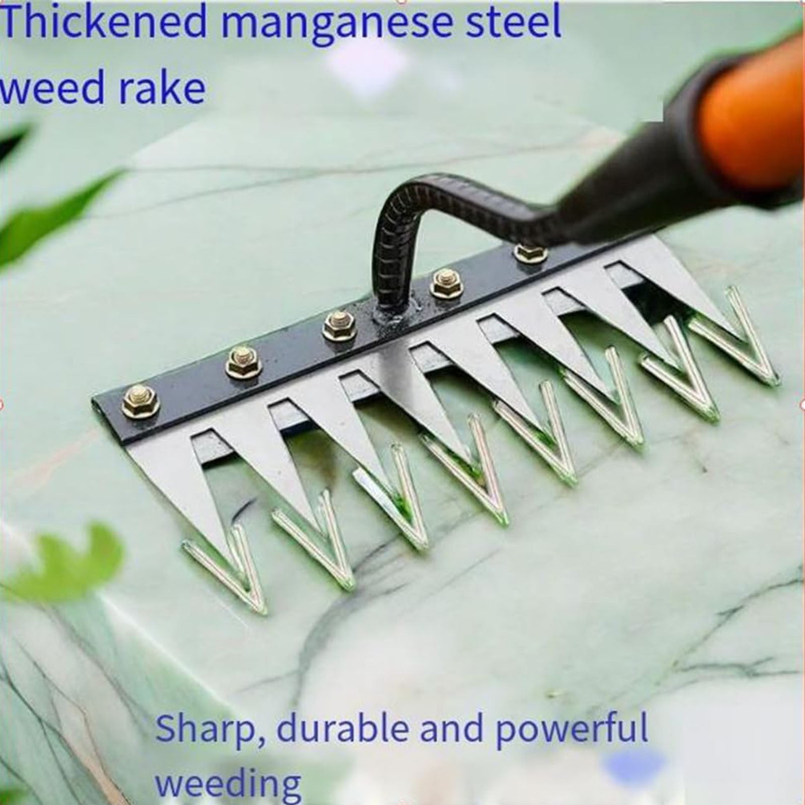Heavy-Duty Carbon Steel Garden Rake - Versatile Weeding & Digging Tool ...