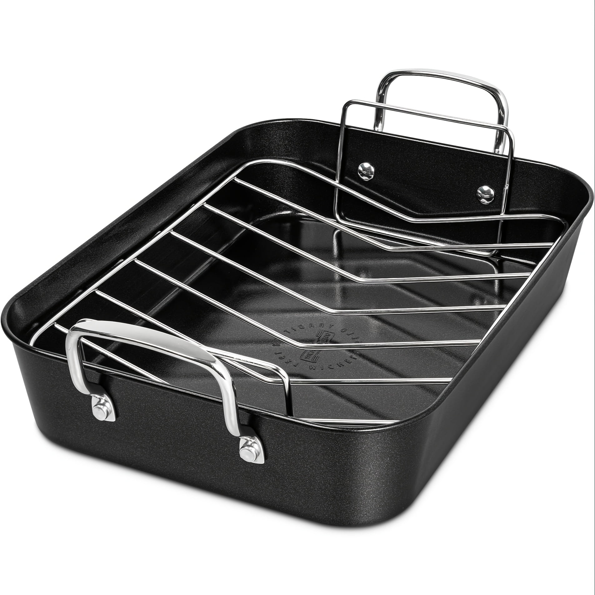 Heavy-Duty Carbon Steel Roasting Pan with Stainless Steel Rack - Extra ...