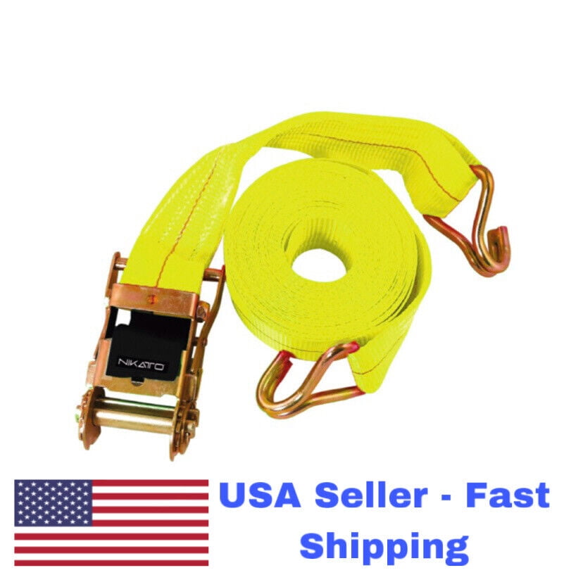 Heavy Duty Cargo Control Ratchet Straps with Double J Hooks. (Choose ...