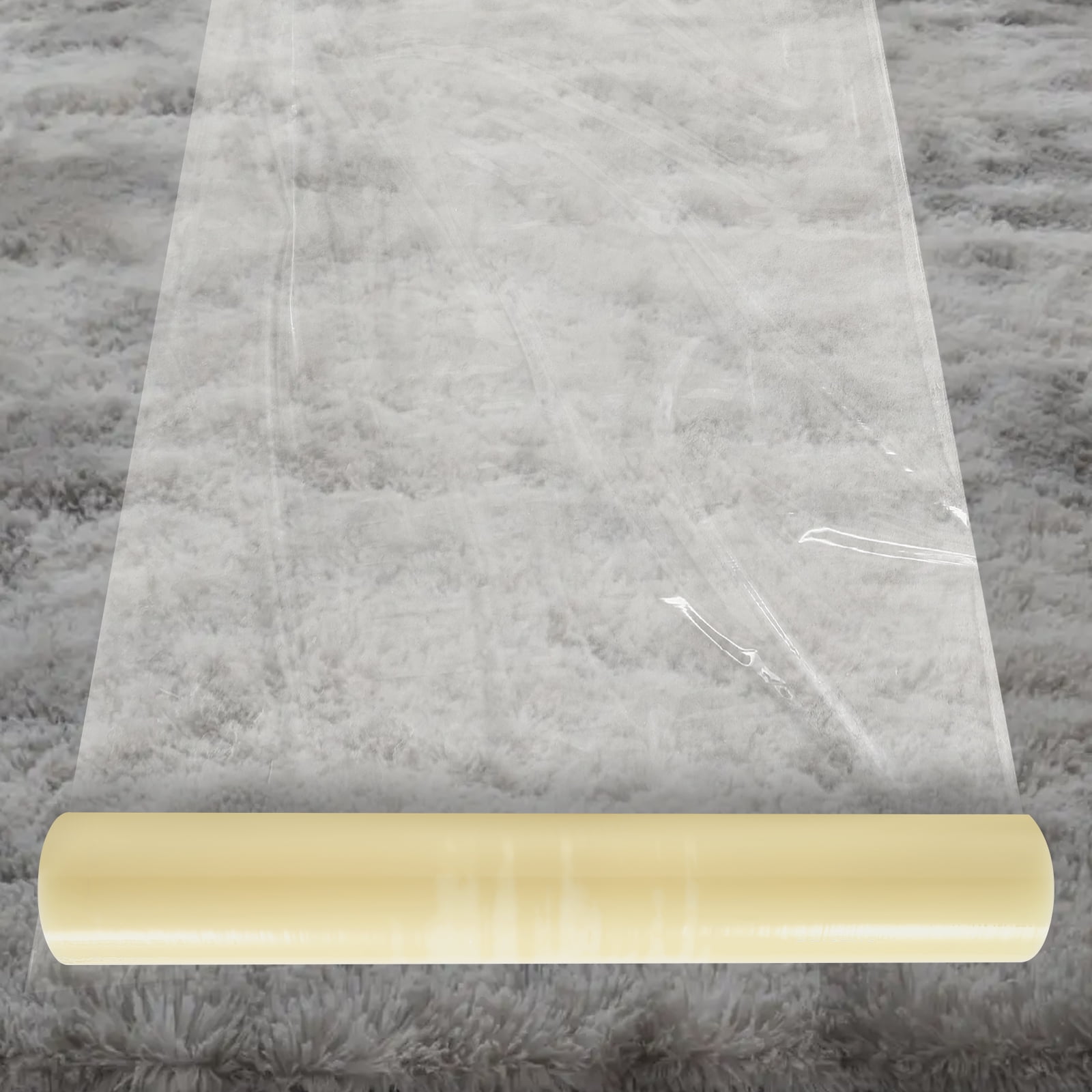 Heavy-Duty Carpet Protector Film, 36in x 500ft Clear PE Floor ...