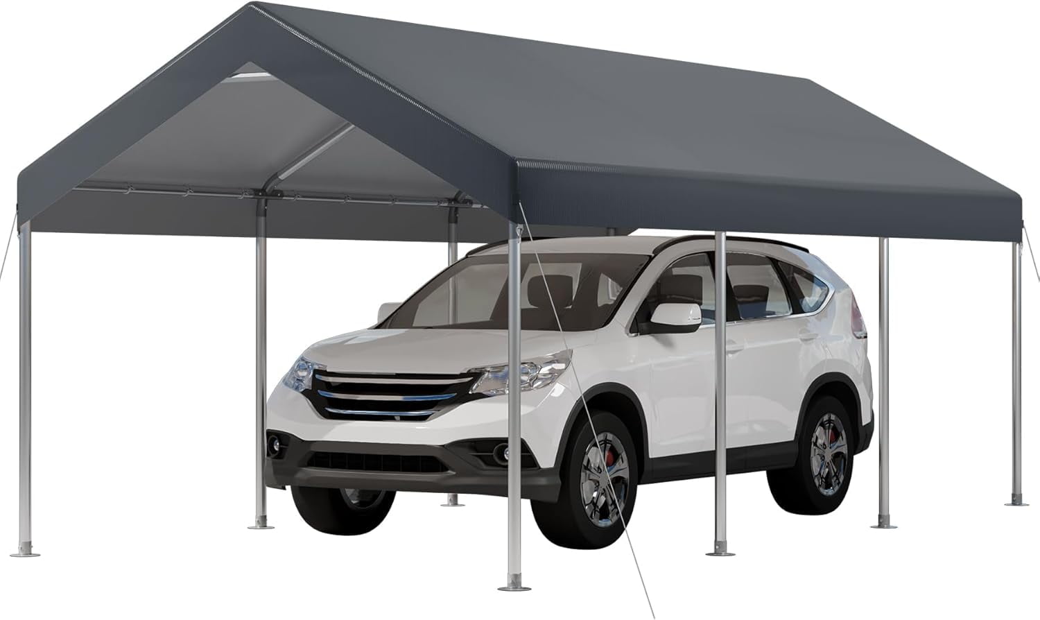 Heavy Duty Carport, Portable Garage with Roll-Up Windows and All-Season ...