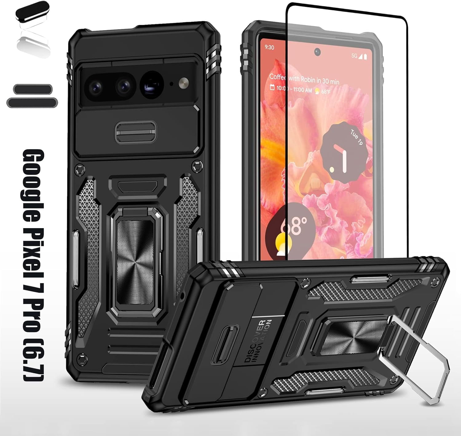 Heavy Duty Case for Google Pixel 7 Pro, Military Grade Dual Layer Hybrid Cushioning Rubber ...