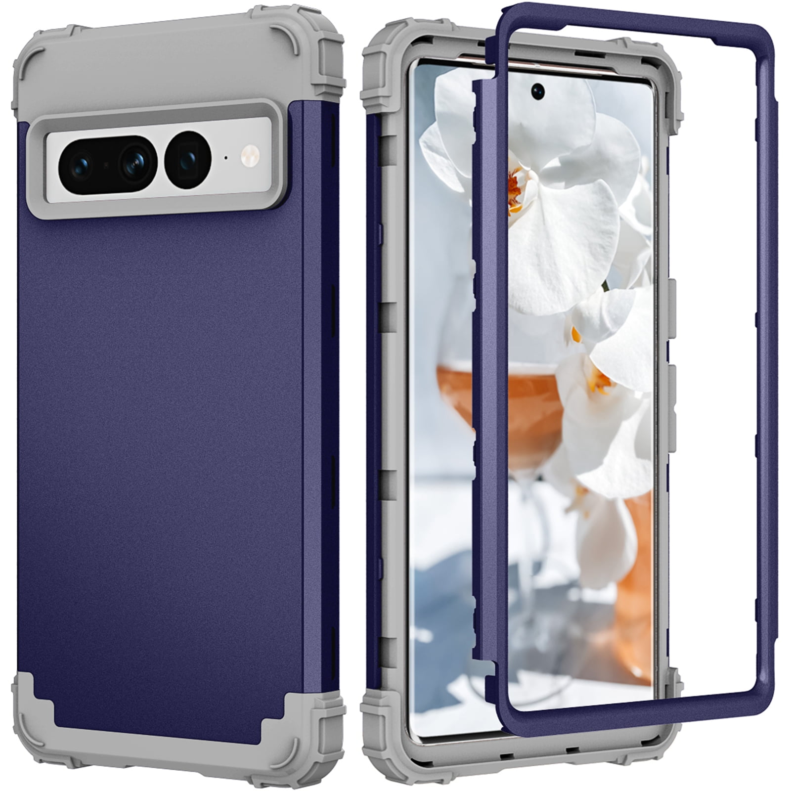 Heavy Duty Case for Google Pixel 7 Pro, Rugged PC Back Hybrid Soft ...