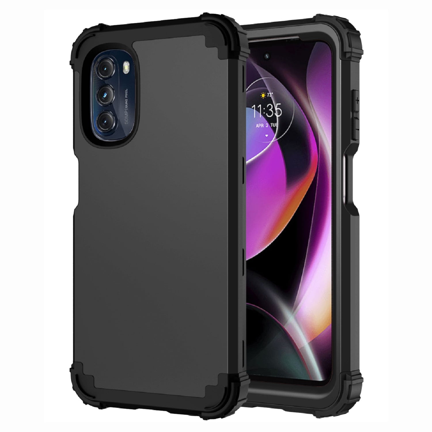 Heavy Duty Case for Motorola Moto G 5G 2022, Rugged PC Back Hybrid Soft ...